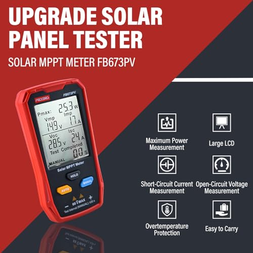 Owootecc FB673PV Solar Panel Tester Meter Photovoltaic Multimeter 800W ...