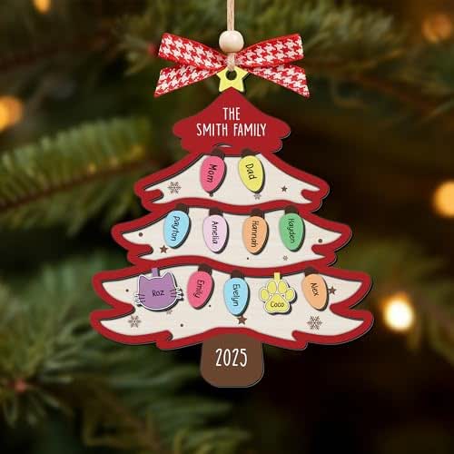 Amazon.com: Family Tree Ornament 2025 – Personalized Custom Family ...