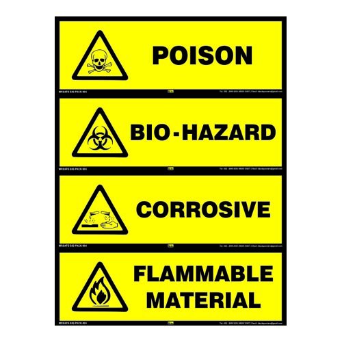 Mr. Safe - Laboratory Signs A PVC Sticker in (Pack of 4) 12 Inch X 4 ...