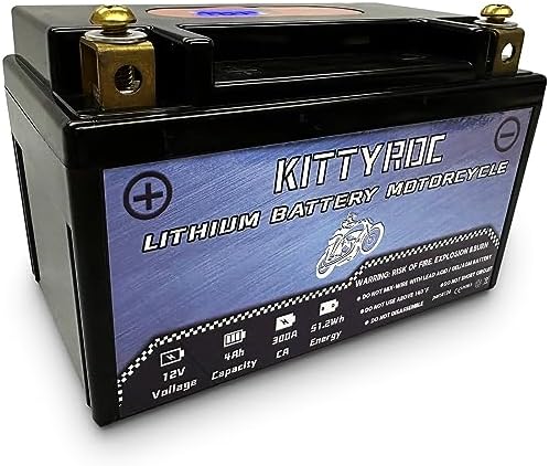 Amazon.com: KITTYROC Lithium Motorcycle Battery 12V 300A 4Ah, LiFePO4 ...