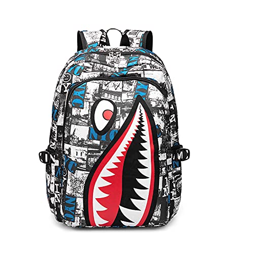 Shark Kids Backpacks Fashion Bookbag Multi-Functional Schoolbag Casual ...