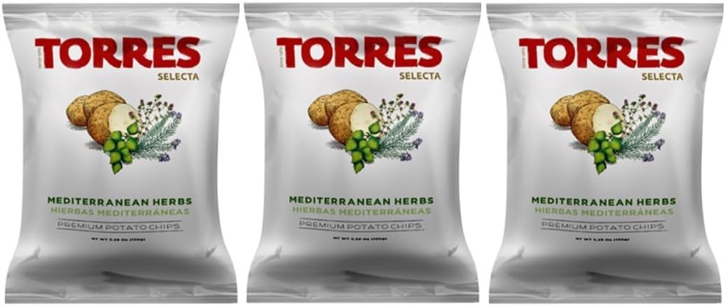 Amazon.com: Torres - Mediterranean Herbs Potato Chips, 1.76oz (50g) (3 ...