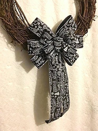 Amazon.com: Holiday Chalkboard Graffiti Wreath Bow Large/Home for the ...
