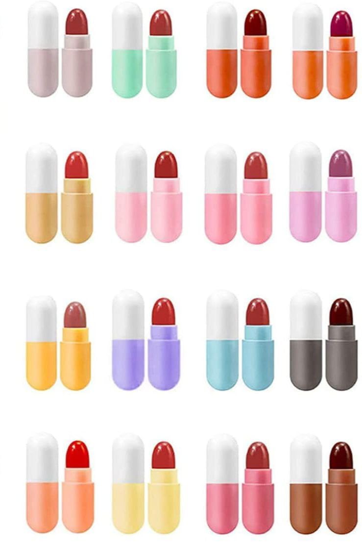 Buy Yorbax 16Pcs Capsule Lipstick Set Velvet Shades Long lasting ...