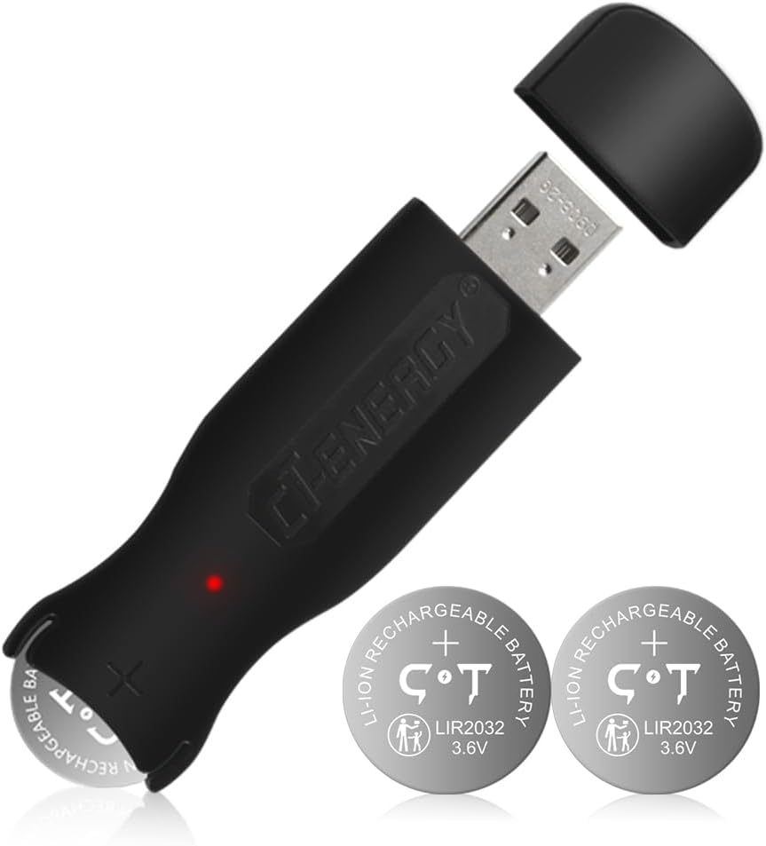 Amazon.com: CT-ENERGY Coin Battery Charger with Rechargeable CR2032 ...
