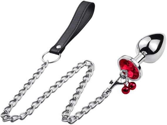 Plug anale Plug anale con catena al guinzaglio in acciaio inossidabile ...