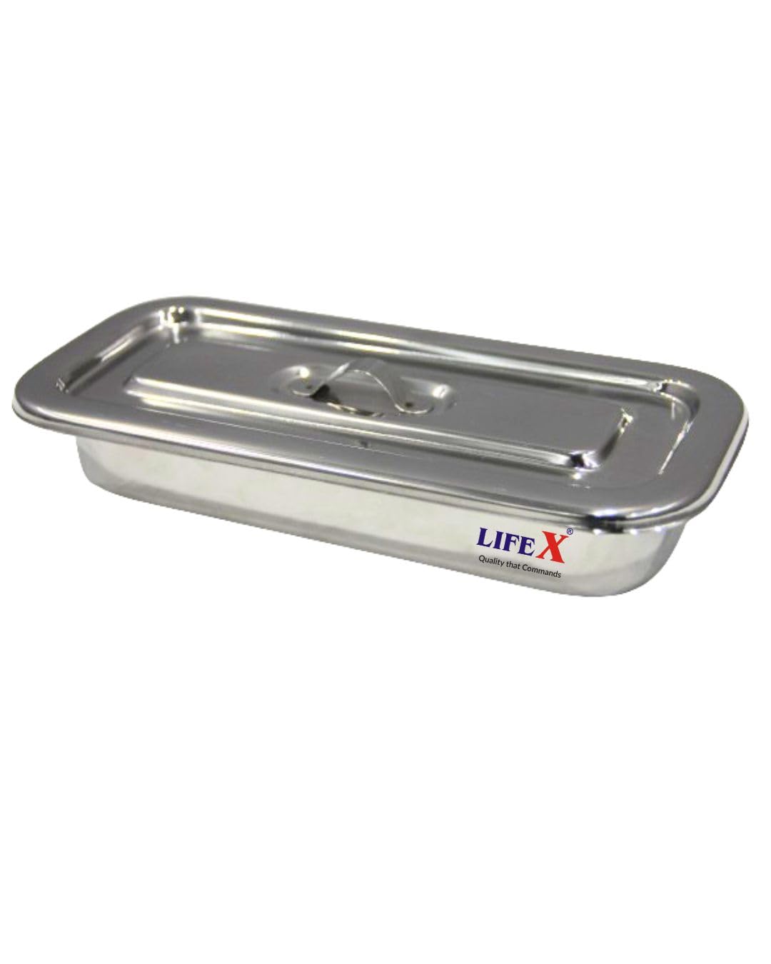 LIFEX Instrument Tray for Clinic 8" x 3" with Cover | Stainless Steel ...