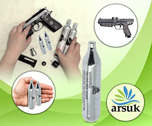 ARSUK 12g CO2 Cartridge - Gas Canisters NonThreaded - Gas Capsule for ...