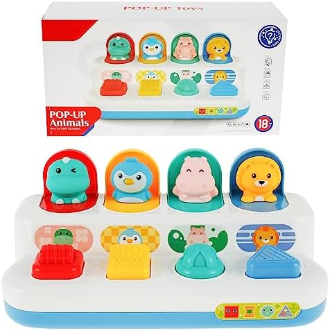 Baby Pop Up Toys, Color Sorting Animal Push Doll Toy,Creative Pop-up ...