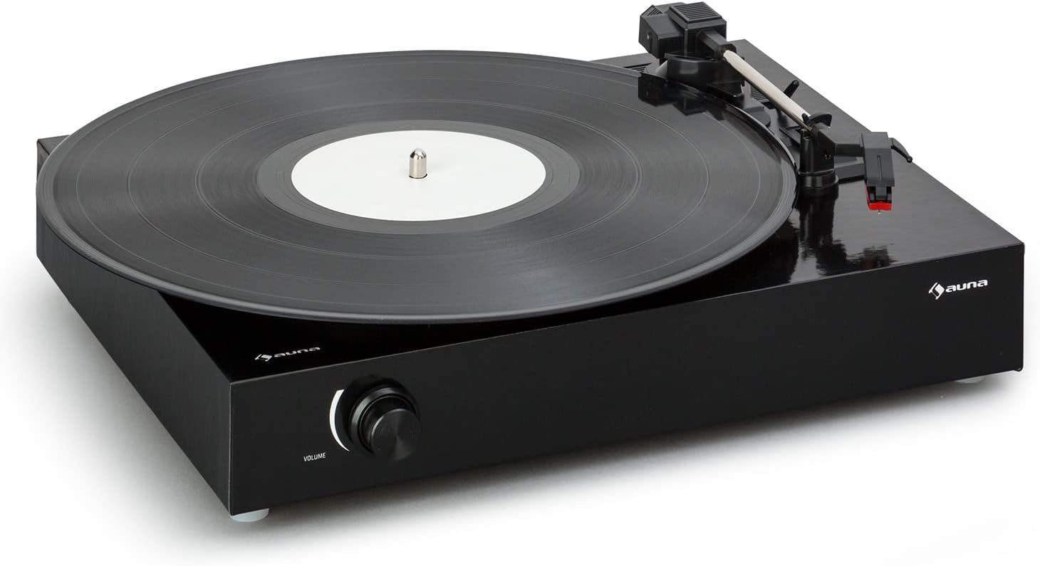 Auna Vinyl Record Player, Retro DIY Portable Turntable with Built-In ...