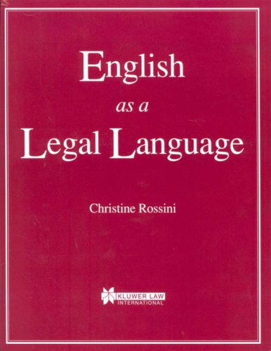 Buy English As a Legal Language Book Online at Low Prices in India ...