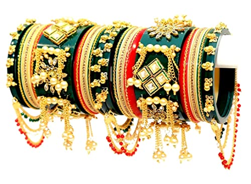 Buy GDM CREATION Handcrafted Rajasthani Rajwadi Chuda Latkan Chuda Set ...