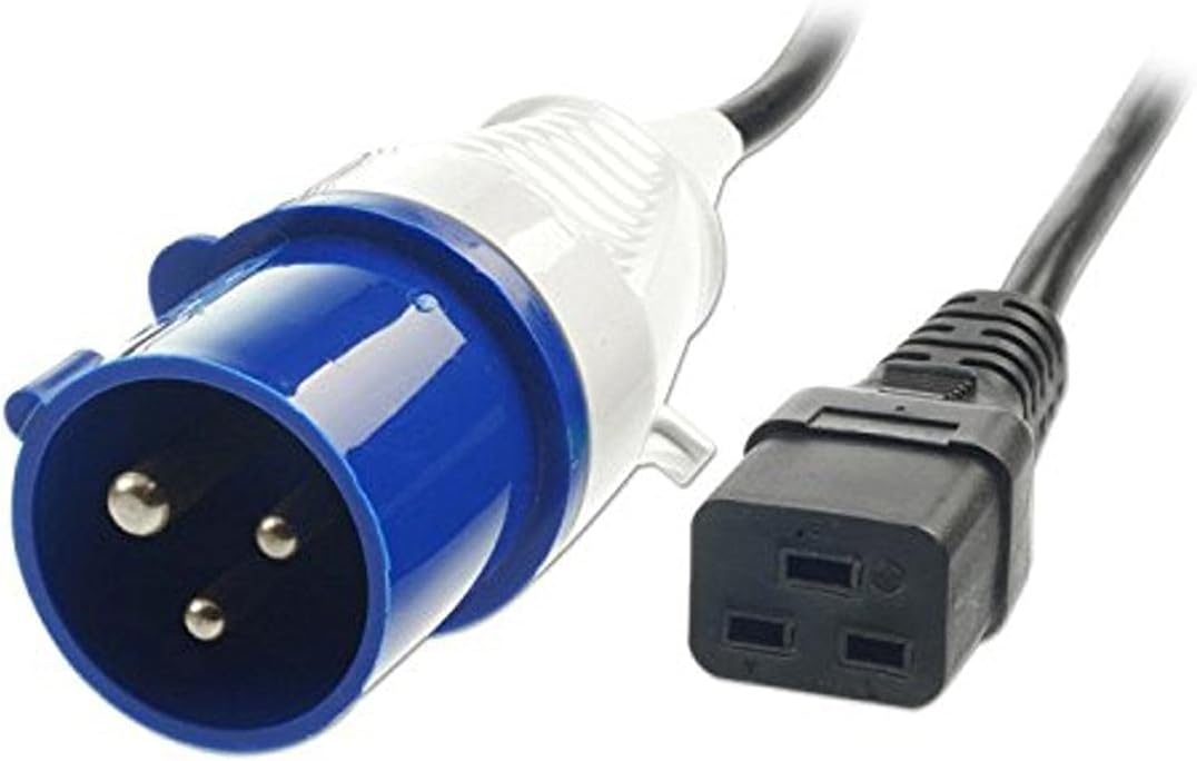 LINDY 30109 3m IEC C19 Power Lead, 16A Commando Plug, Black : Amazon.co ...