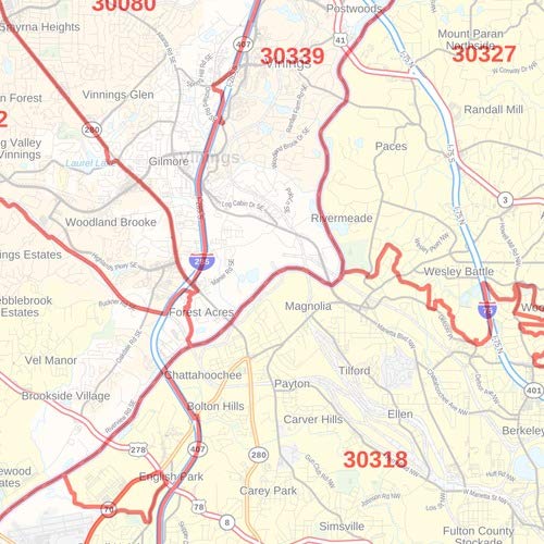 Fulton County Zip Code Map