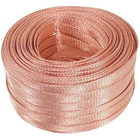 XMRISE Flat Braided Copper Wire Drain Cable Electric Stranded Bare ...