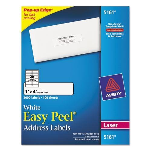 Buy AVERY DENNISON 5161 Easy Peel Laser Address Labels 1 X 4 White Buy AVERY DENNISON 5161 Easy Peel Laser Address Labels 1 X 4 White