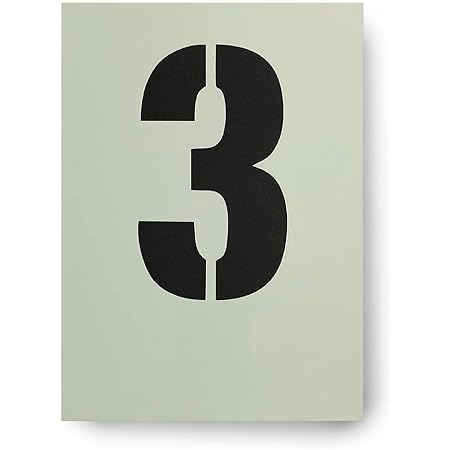 Big Number 3 Stencil 120mm 4 3/4 Inches Tall Large Stencil Three for ...