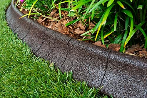 Amazon.com : EcoBorder EarthCurb Brown Recycled Rubber 4ft Lawn Edging ...