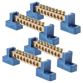 CLISPEED 4Pcs Copper Terminal Bus Bar Strips with Plastic Insulated ...