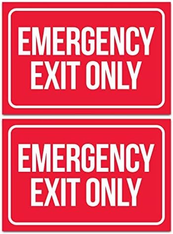 Emergency Exit Only Sticker Signs (Pack of 2) | Large Decals for Doors ...