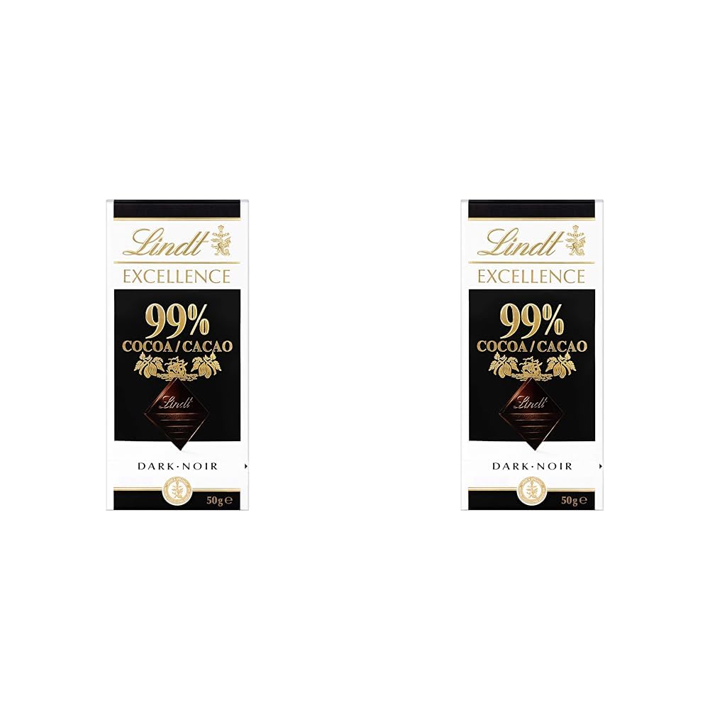 Lindt Excellence Tableta Chocolate Negro, 99% Cacao, 50g (Paquete de 2 ...