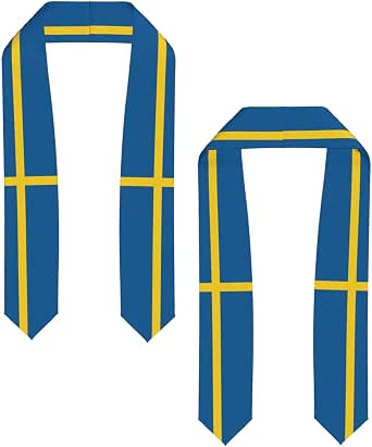 Amazon.com: Generic Sweden Swedish Swede Flag Graduation Stole Scarf ...