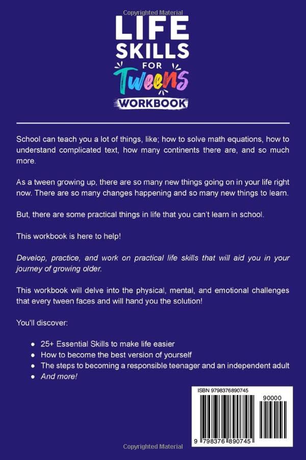 Snapklik.com : Life Skills For Tweens Workbook - How To Cook, Clean, Solve Problems, And Develop ...