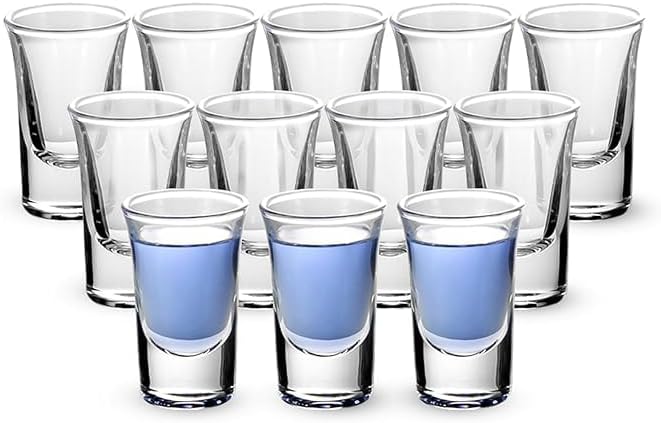 Round Shot Glass Set, Heavy Base, 35ml, Set of 12 : Buy Online at Best ...