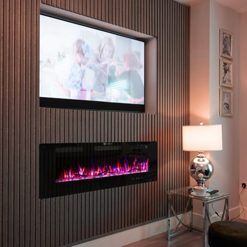 Cloud Mountain 50" Electric Fireplace?Wall-Mounted Heater with Timer ...