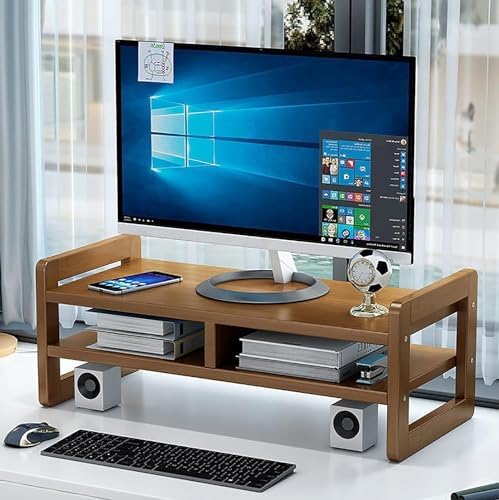 Amazon.com: Catekro Monitor Stand Riser, 2 Tiers Wood Monitor Riser ...