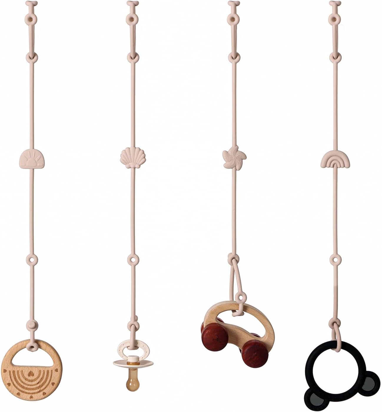 Amazon.com : 4PK Toy Safety Straps, Stretchable Silicone Pacifier Clips ...