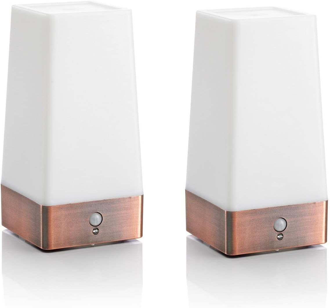 Auraglow Wireless PIR Motion Sensor Table Lamp Super Bright LED Battery ...