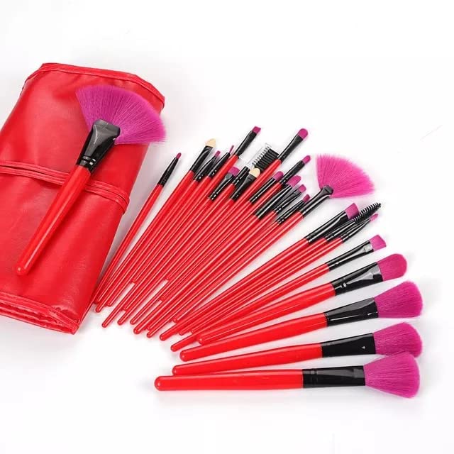 HUDA GIRL BEAUTY Soft Bristle Makeup Brush Set with PU Leather Case ...