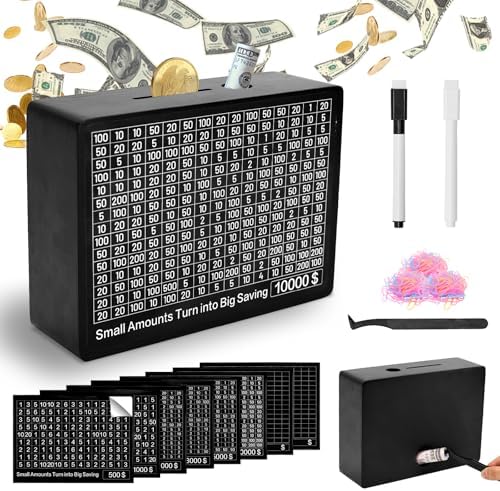 Amazon.com: Wooden Money Saving Box Cash Savings Box for 6 Targets ...