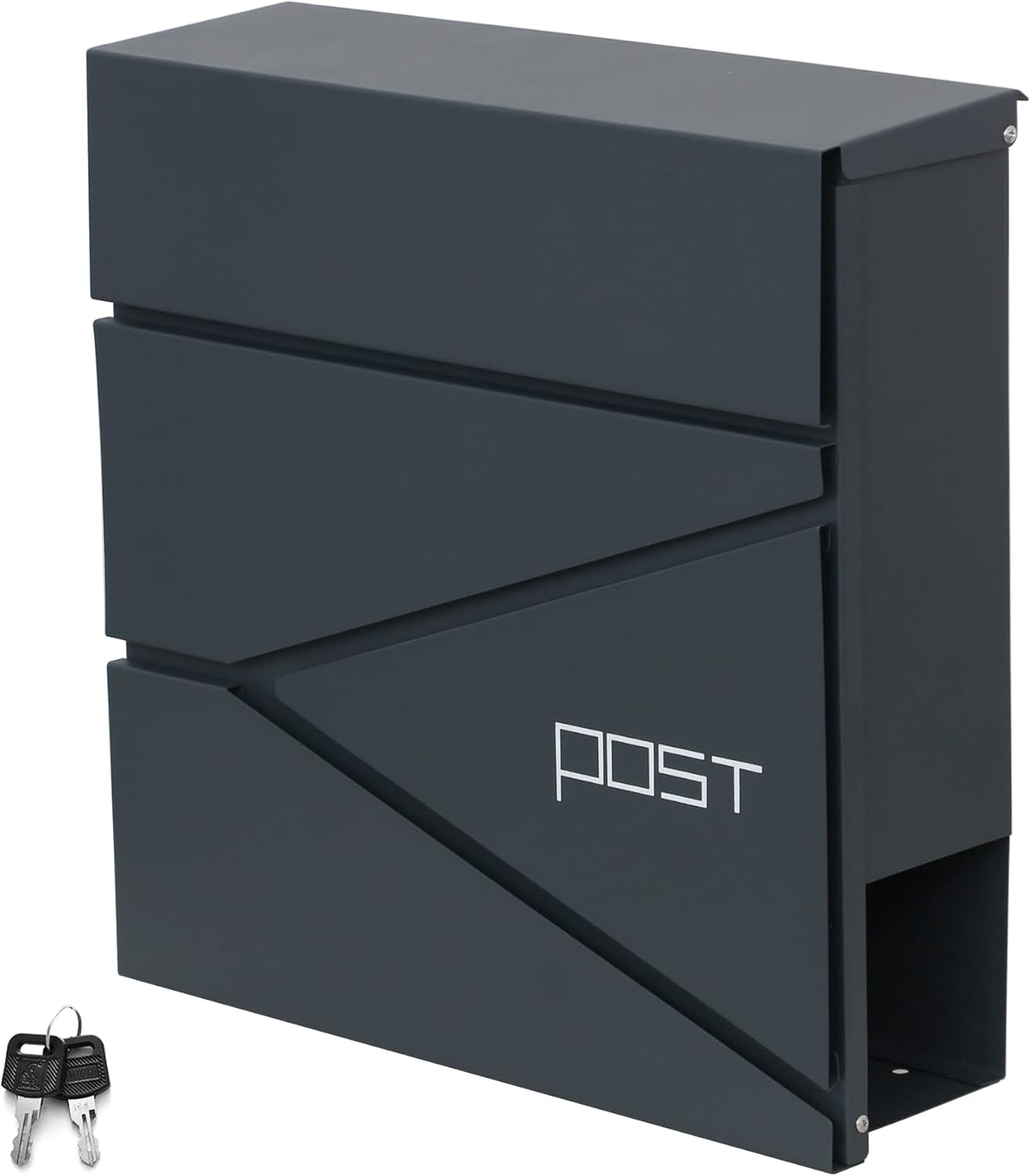 Wall Mount Mailbox Black Mailbox Waterproof Letterbox，Outside Outdoor ...
