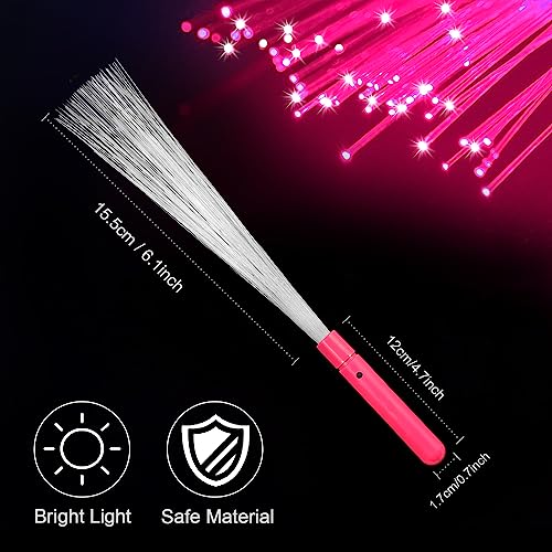Snapklik.com : NUDALA 24 Pack Pink Glow Fiber Optic Wands Bulk Light Up ...