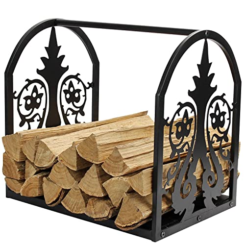 Snapklik.com : Unique Firewood Log Rack, Steel Log Wood Holder Indoor ...