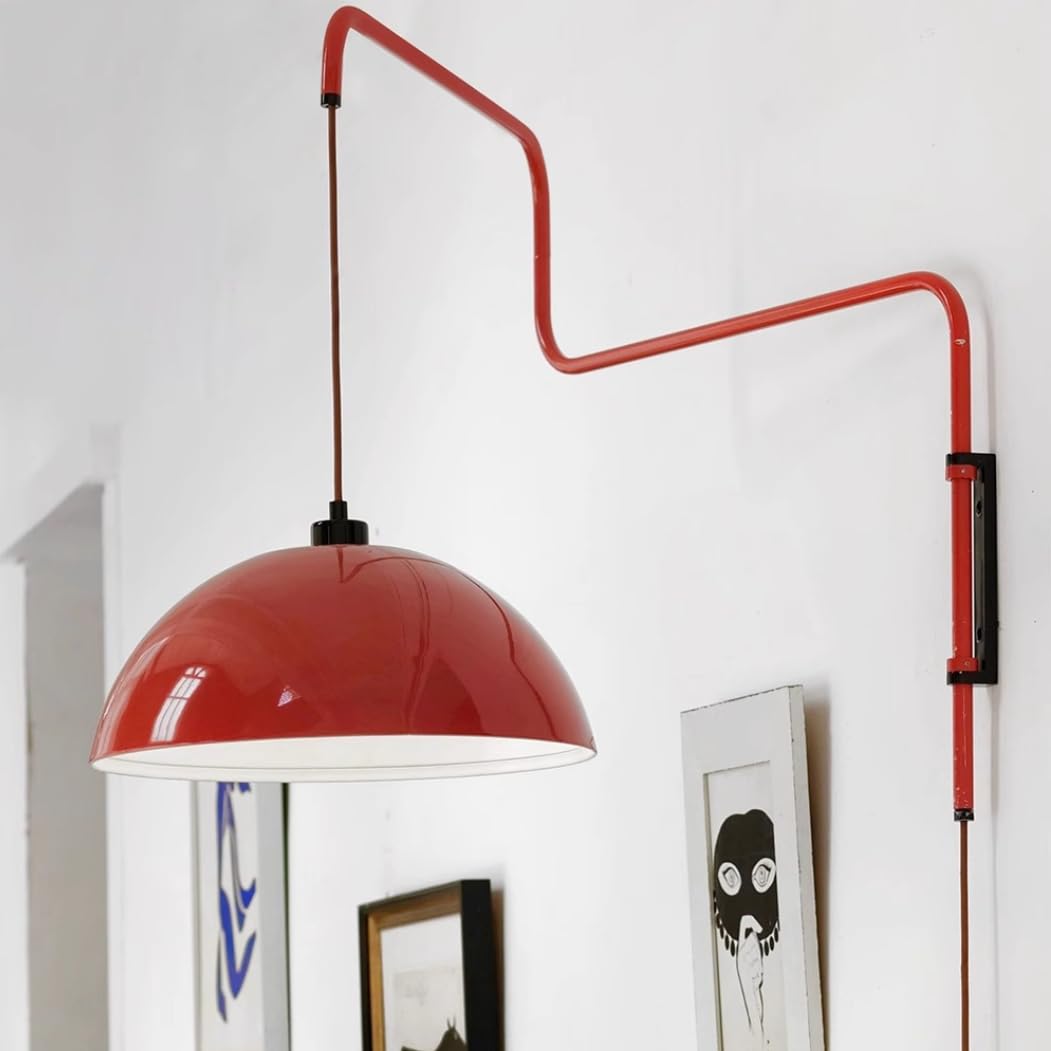 Red Wall Sconce With Shade V Shape Red Cotton Wall Light Fixture