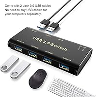 Amazon.com: USB 3.0 Switch Selector,ABLEWE KVM Switcher Adapter 4 Port ...