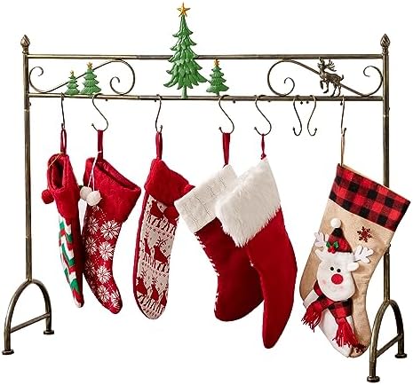 Amazon.com: DermaPAD Tall Metal Christmas Stocking Holder Stand - Gold ...