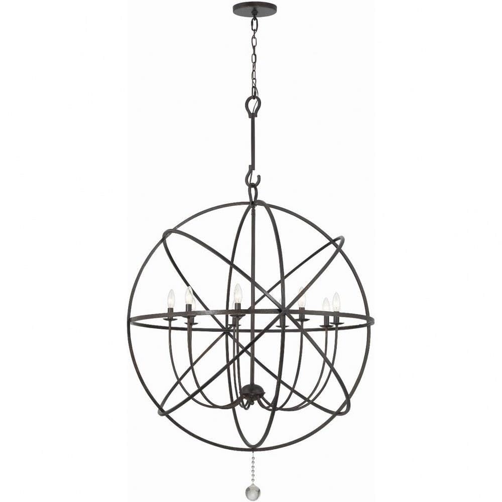 Amazon.com: Crystorama Solaris 9 Light English Bronze Sphere Chandelier ...
