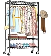 Amazon.com: Golpart Expandable Heavy Duty Garment Rack Clothes Rack ...
