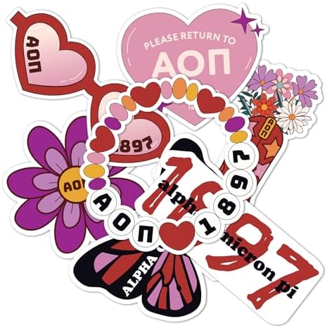 Amazon.com: Alpha Omicron Pi Sticker Sheet - Western Design Vinyl ...