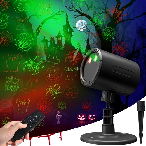 Halloween Light Projector Outdoor, 6 Rotating Dynamic Horror Hallomas ...