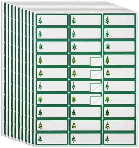 Amazon.com : 1200 Pcs Christmas Address Labels 1 x 2.625 Inch Christmas ...