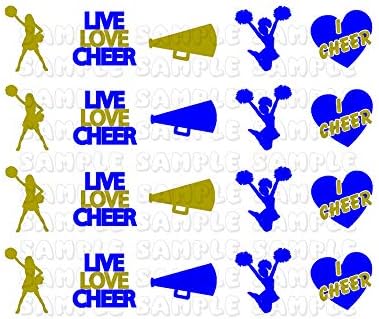 Amazon.com: Cheer BlueGold Cheerleader Cheerleading Nail Art Decals ...