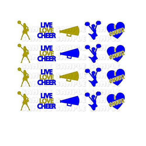 Amazon.com: Cheer BlueGold Cheerleader Cheerleading Nail Art Decals ...