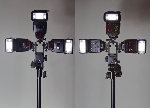 Amazon.com : Interfit INT337 Strobies Triple Flash Bracket with Bracket ...