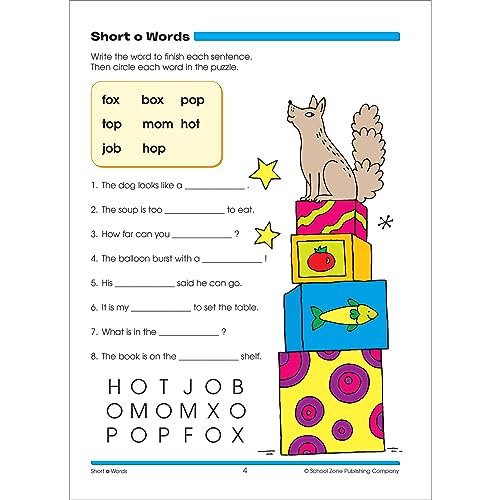 School Zone - Spelling Puzzles Workbook - 32 Pages, Ages 6 to 8, 2nd ...