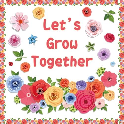 Amazon.com: Flower Classroom Bulletin Board with Borders Floral ...